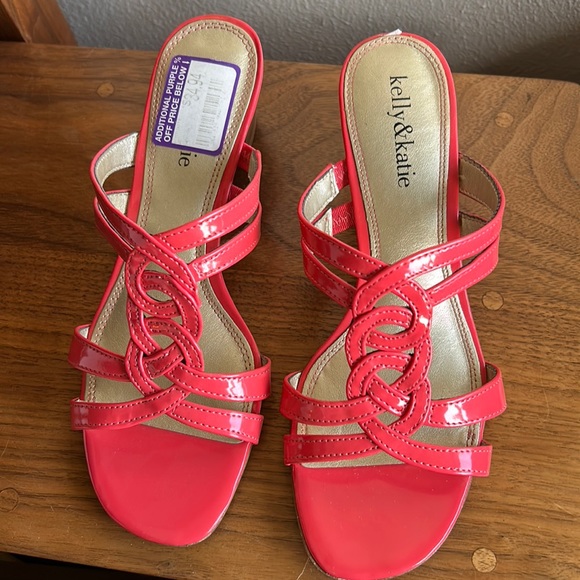Kelly & Katie | Shoes | Kelly Katie Coral Patent Leather Sander Heels ...